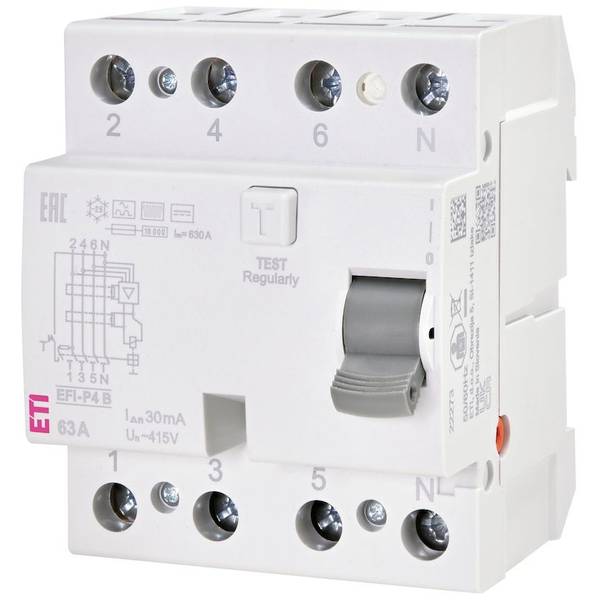 Prúdový chránič ETI 002061952 EFI-P4 B 40/0.03 10kA | ecoprodukt